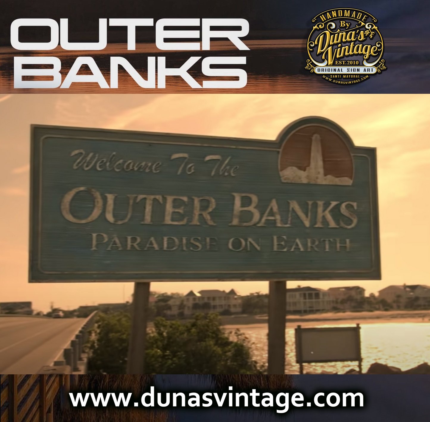 Nuevo cartel de la serie de Netflix OUTER BANKS - Dunas vintage