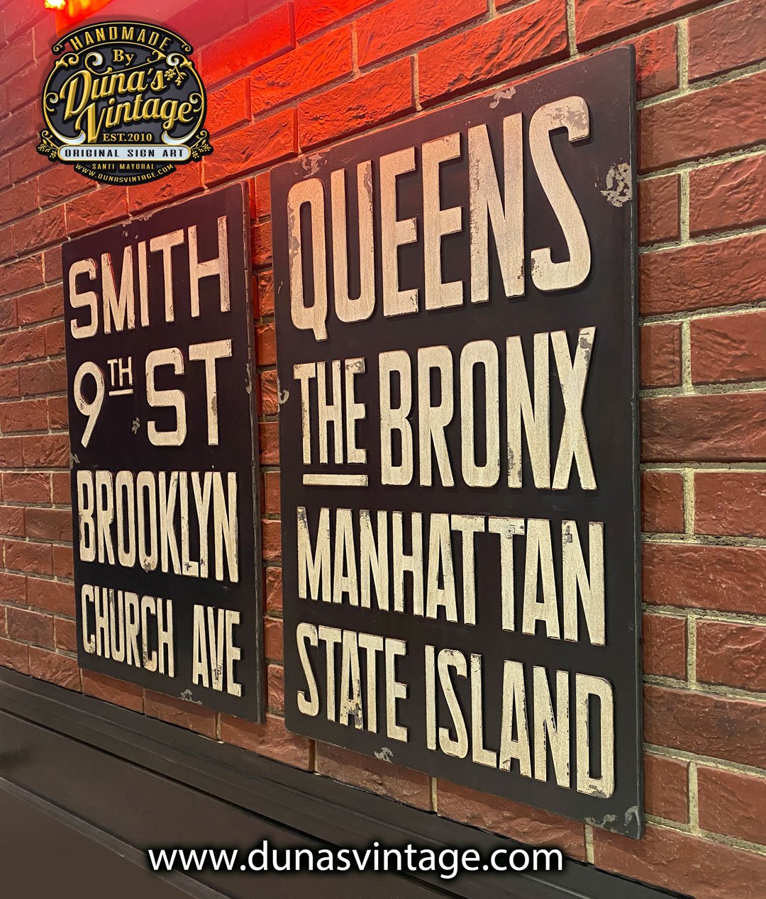 Carteles de madera con relieve NYC Subway Sign Smith 9th Street ...