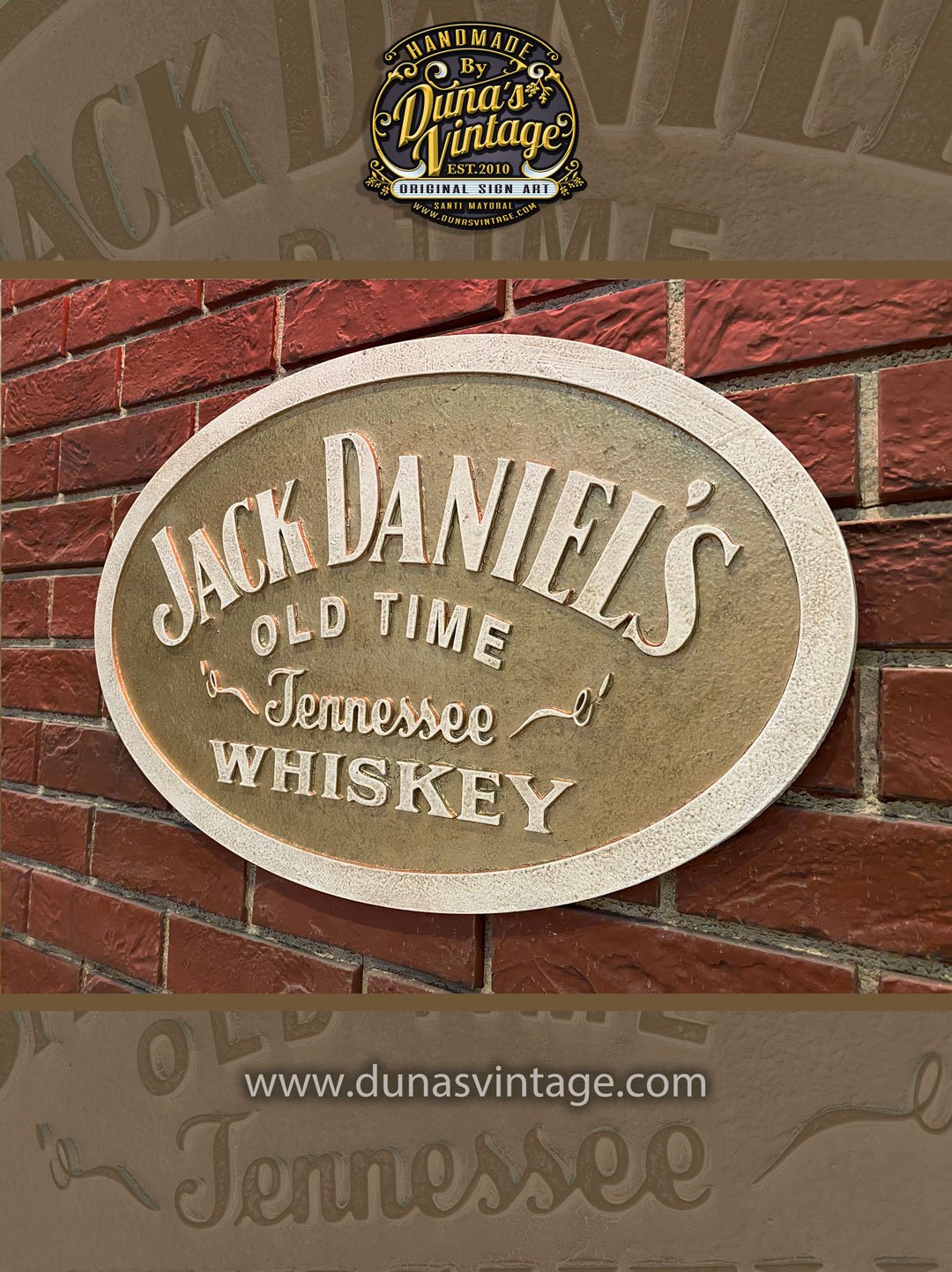 Cartel Ovalado en Relieve – Jack Daniel’s Tennessee Whiskey - Dunas vintage