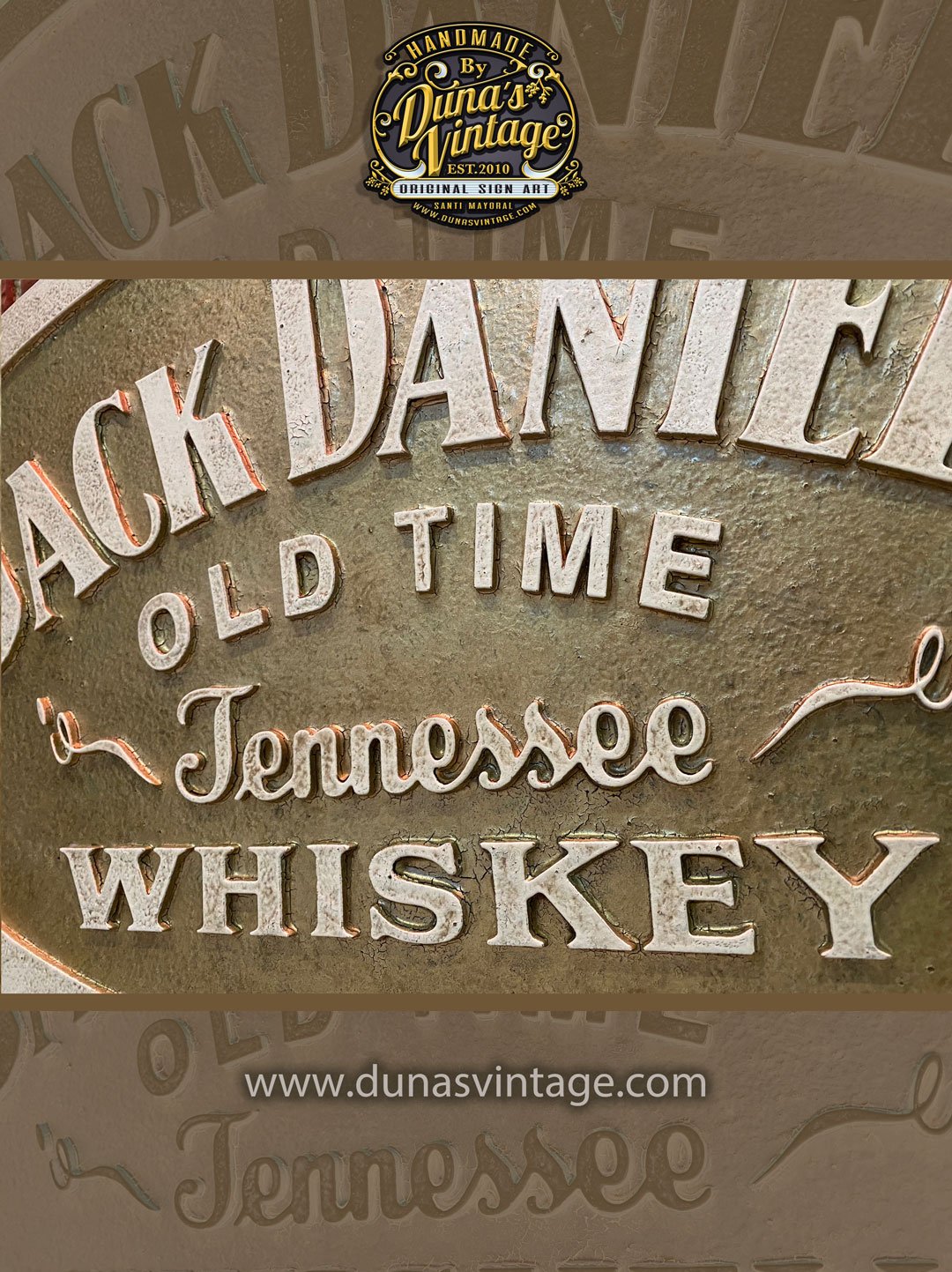 Cartel Ovalado en Relieve – Jack Daniel’s Tennessee Whiskey - Dunas vintage
