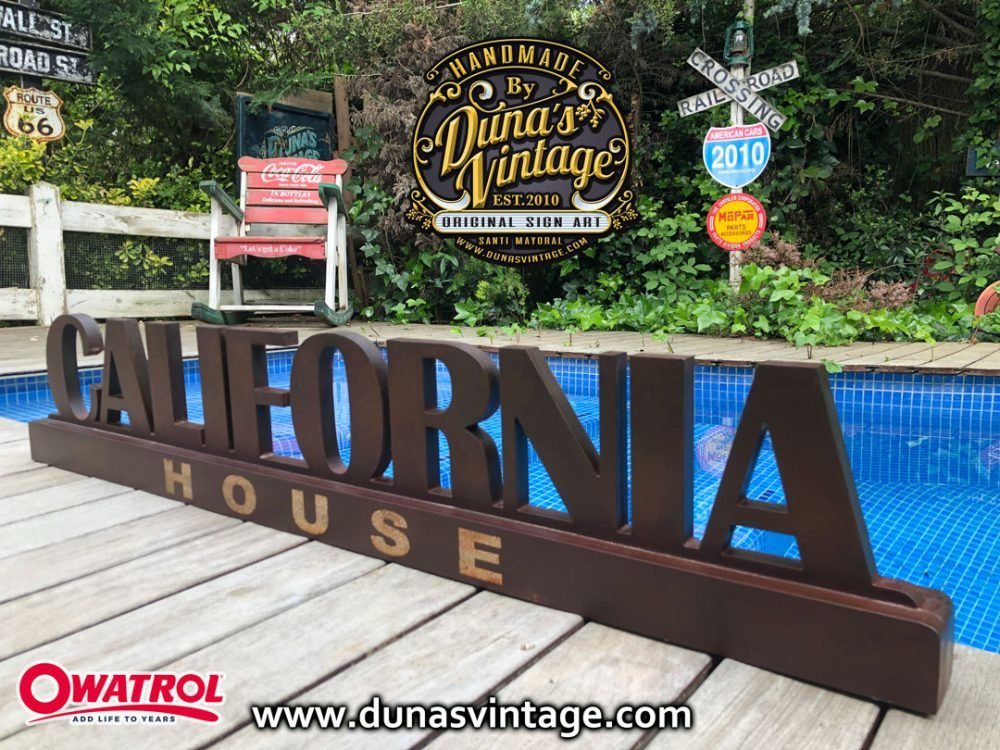 Letras CALIFORNIA HOUSE OXID - Dunas vintage