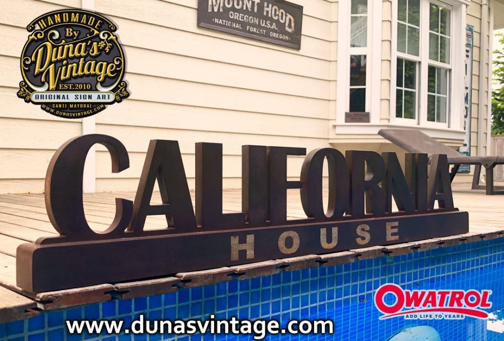 Letras CALIFORNIA HOUSE OXID - Dunas vintage